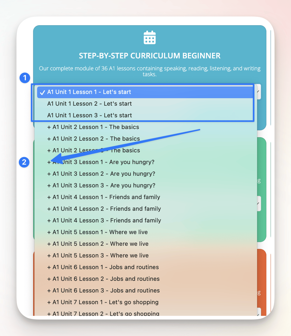 How can I locate the lessons available on my Free subscription?