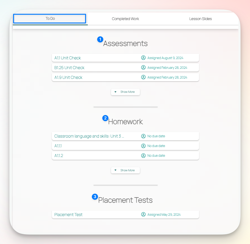 How can I help my student navigate the student page?