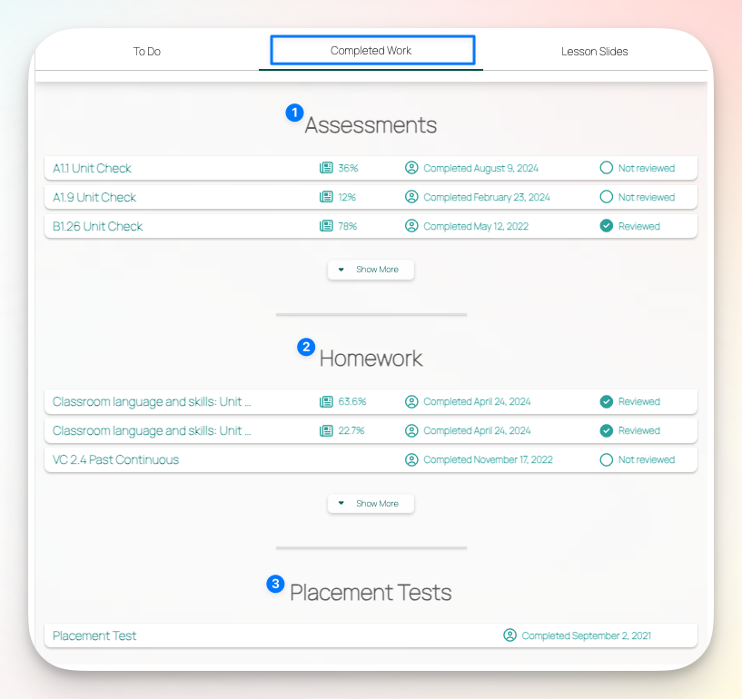 How can I help my student navigate the student page?