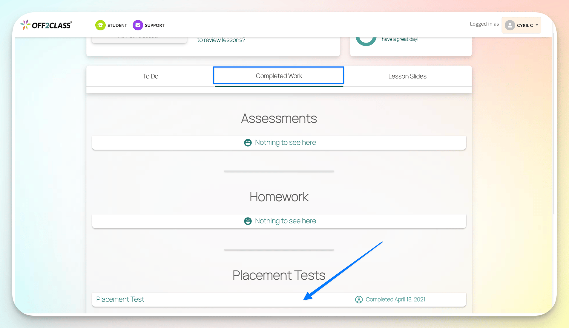 How can I share the Placement Test results with my students?